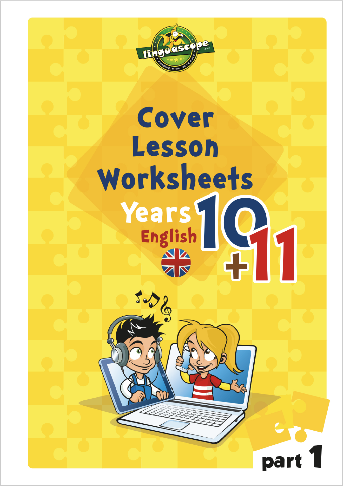 Cover Lesson Worksheets - Years 10 & 11 English, Part 1 (Downloadable ...